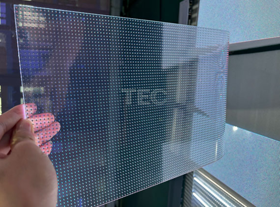 TEC Glass adhesive led screen, transparent soft film led display ...