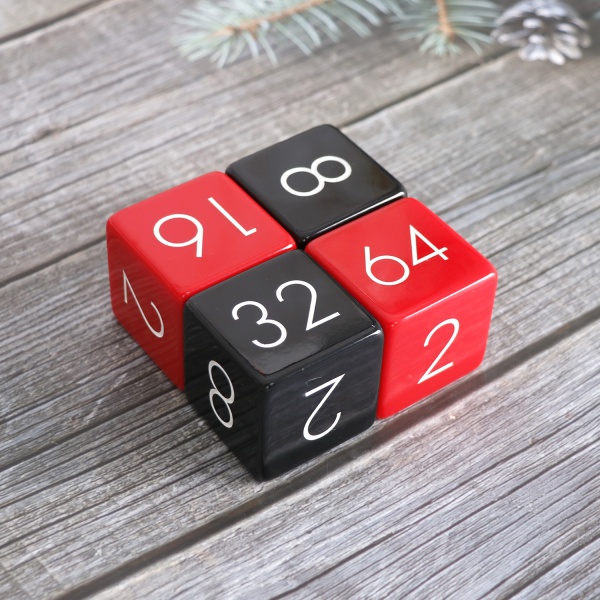 40mm backgammon doubling cube black&red square corners