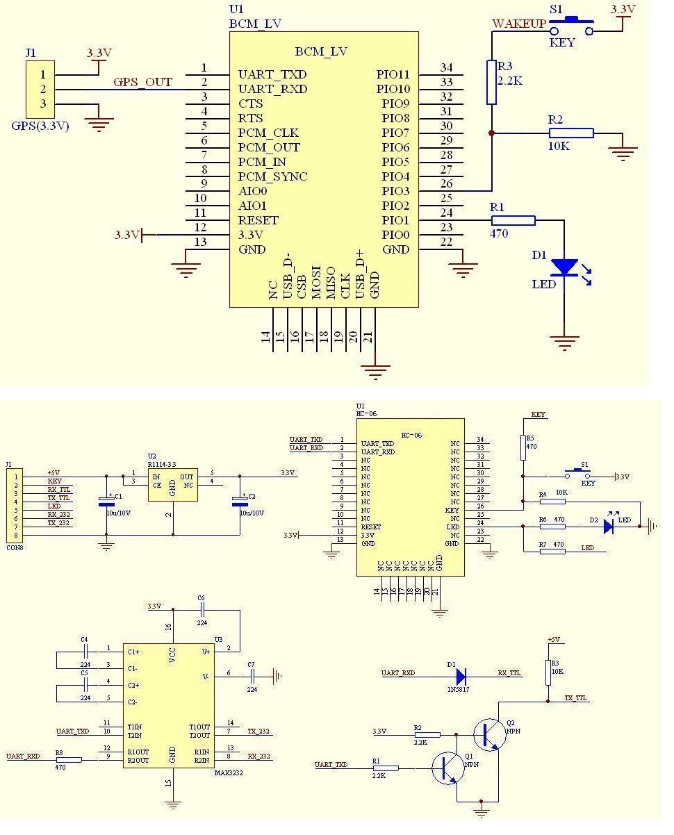 HC-06 RS232 4 Pin Wireless Bluetooth Serial RF Transceiver Support ...
