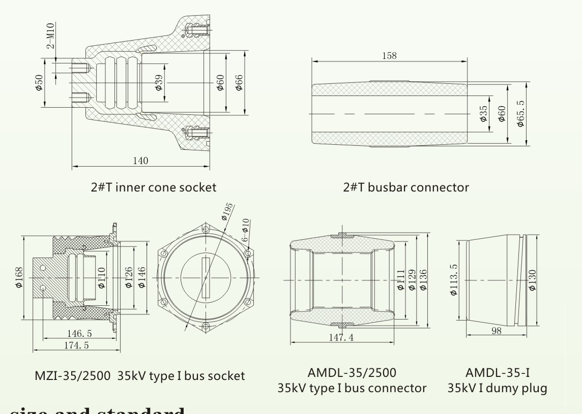 Heavy-Duty 40.5kV Bus Connectors T/Linear Type