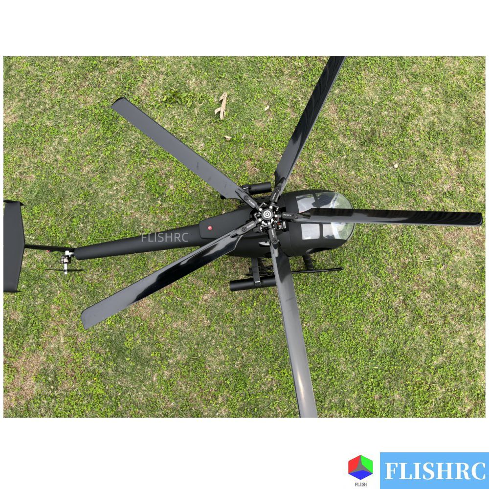 FL500 V2 FLISHRC AH-6 Little Bird 500 Size Helicopter Scale 6CH GPS with L7 Flight Control RTF ...