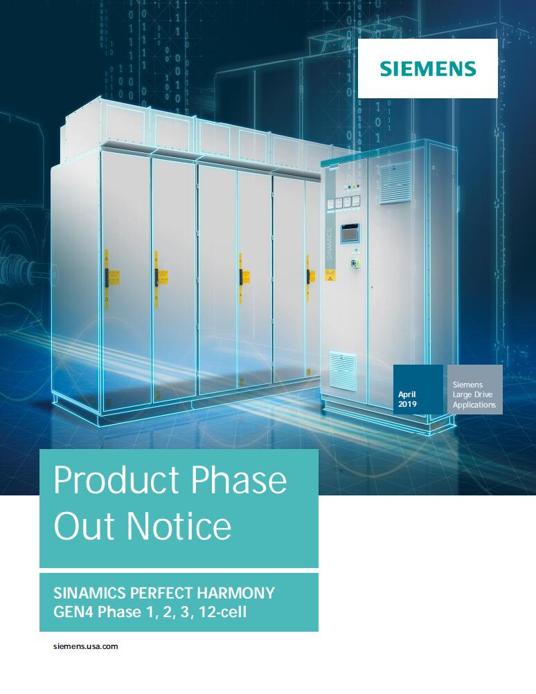 Siemens Product Phase Out Notice SINAMICS PERFECT HARMONY GH180 GEN4 ...