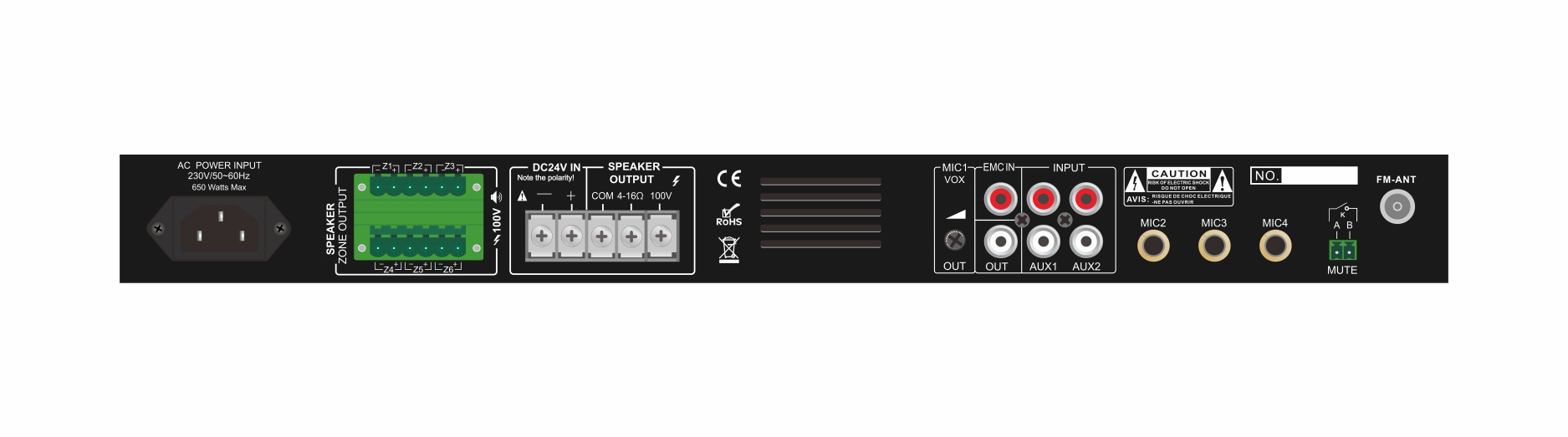 6 Zone Mixer Amplifier with USB/SD/FM/Bluetooth DC-120Z/DC-240Z/DC-350Z/DC-500Z