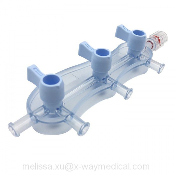 Pressure monitoring Saline contrast delivery block manifold, debubbling ...