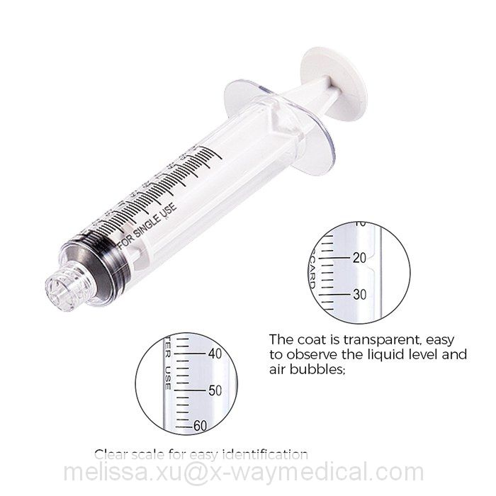 Medical Male Luer lock tip PC injection syringe for single use, 1ml 3ml ...