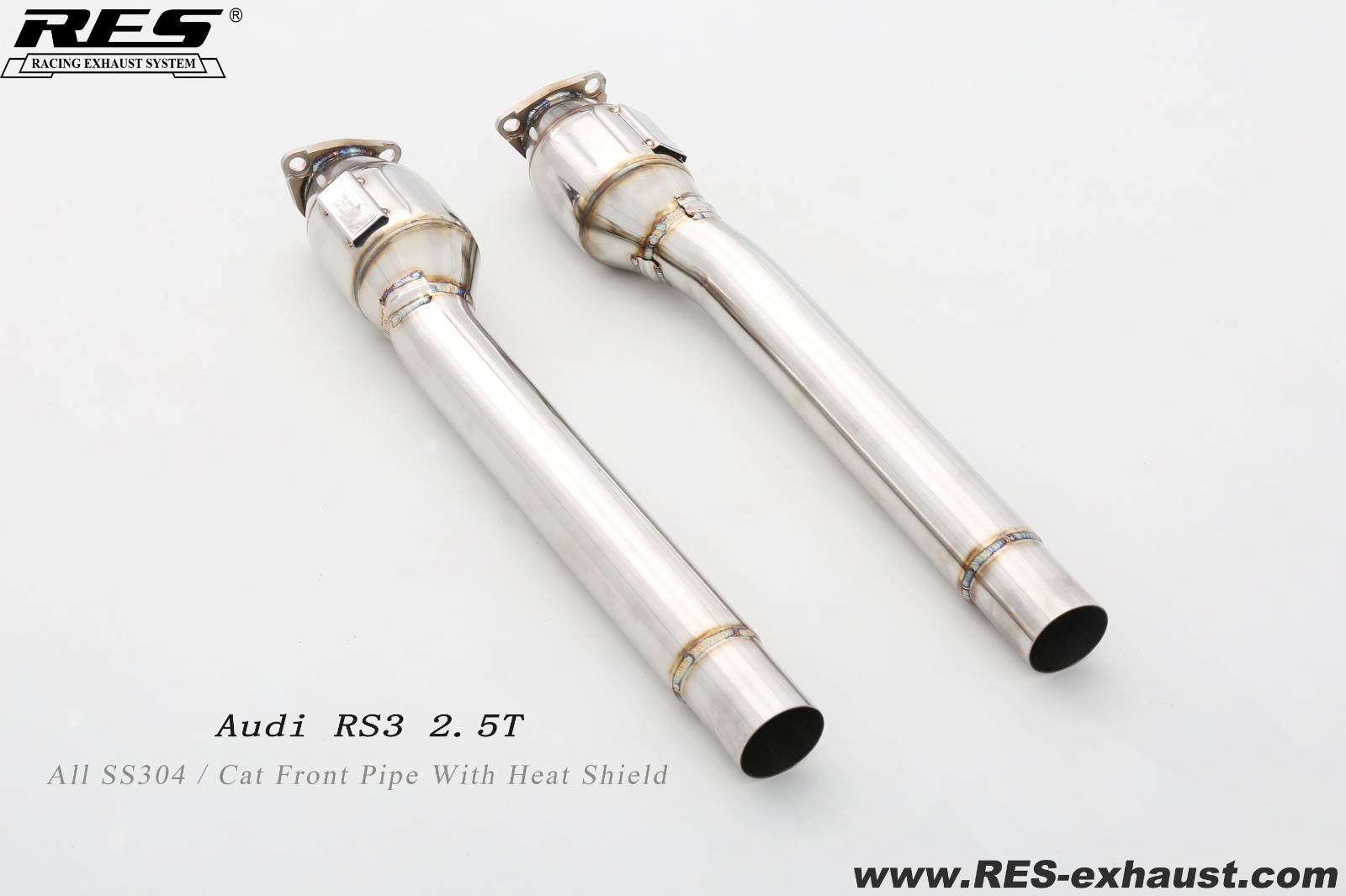 Audi RS3 2.5T All SS304 / Cat Front Pipe With Heat Shield-Foshan Ke ...