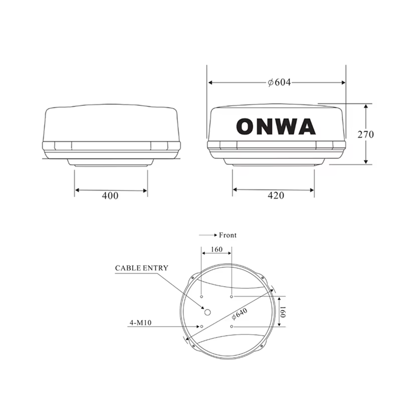 Ship Boat Yacht 4KW 36nm Radome radar Sensor Antenna Marine Electronics ...