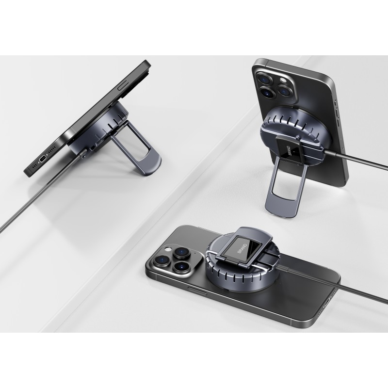 Qi2.2 25W MagSafe KickStand Charger with Cooling Fan & Cable